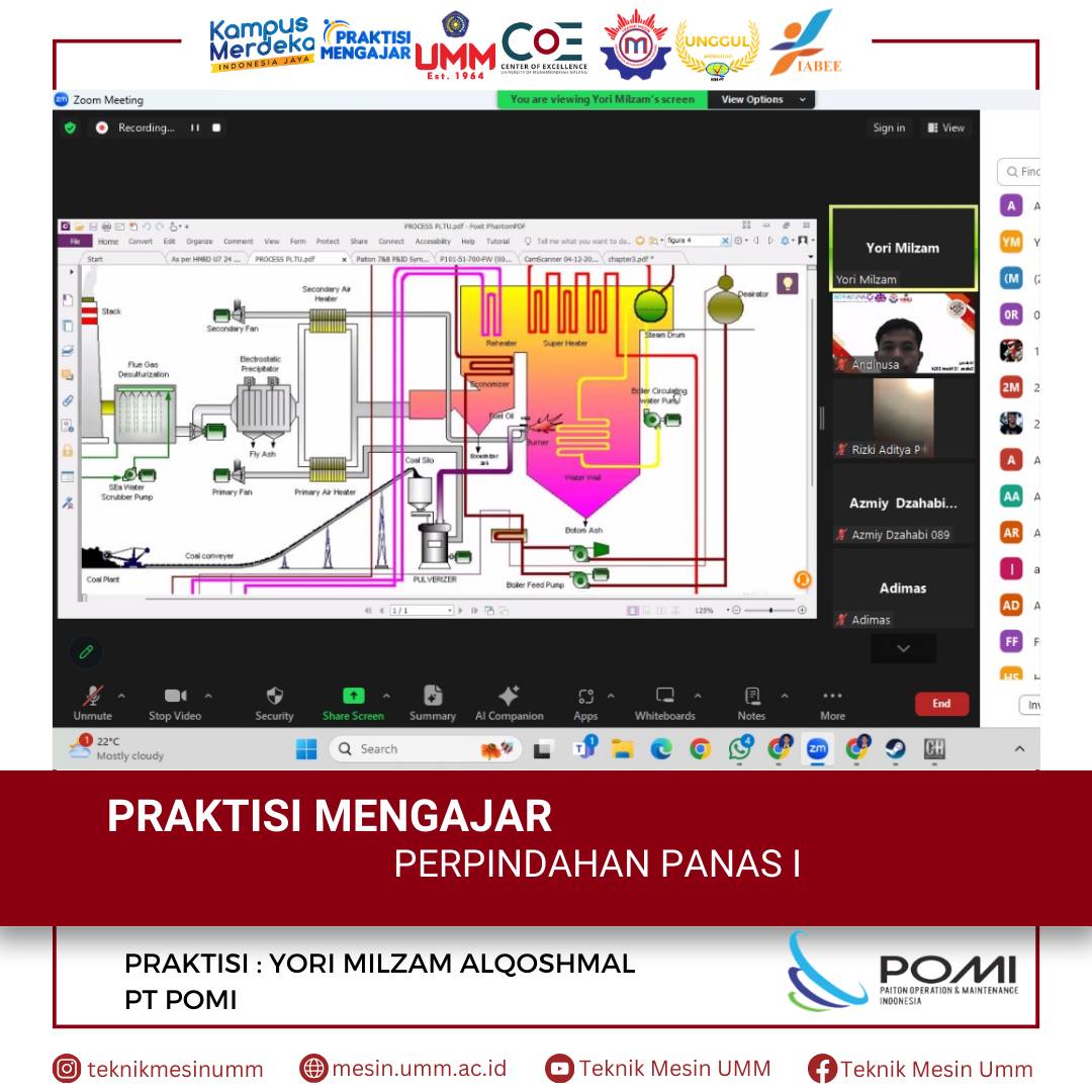 Perpindahan Panas I di Teknik Mesin UMM Bersama Praktisi PT POMI ...